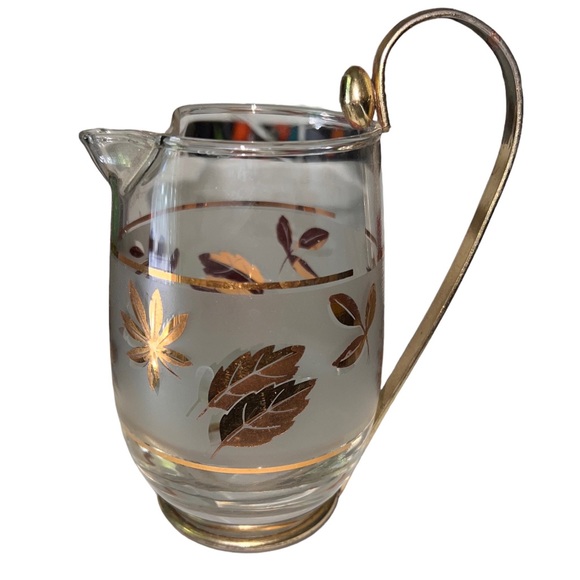 Libbey | Dining | Vintage Libbey Glass Pitcher With Gold Color Handle ...